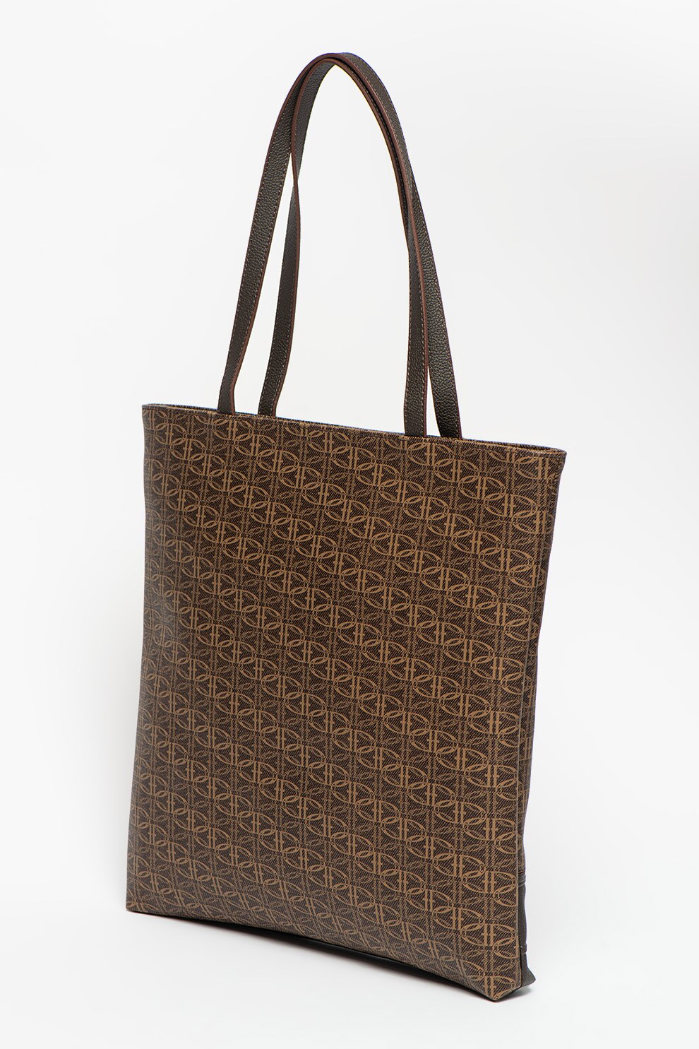 U.S. Polo Assn., Шопинг чанта от еко кожа с лого, Кафяв - eMAG.bg