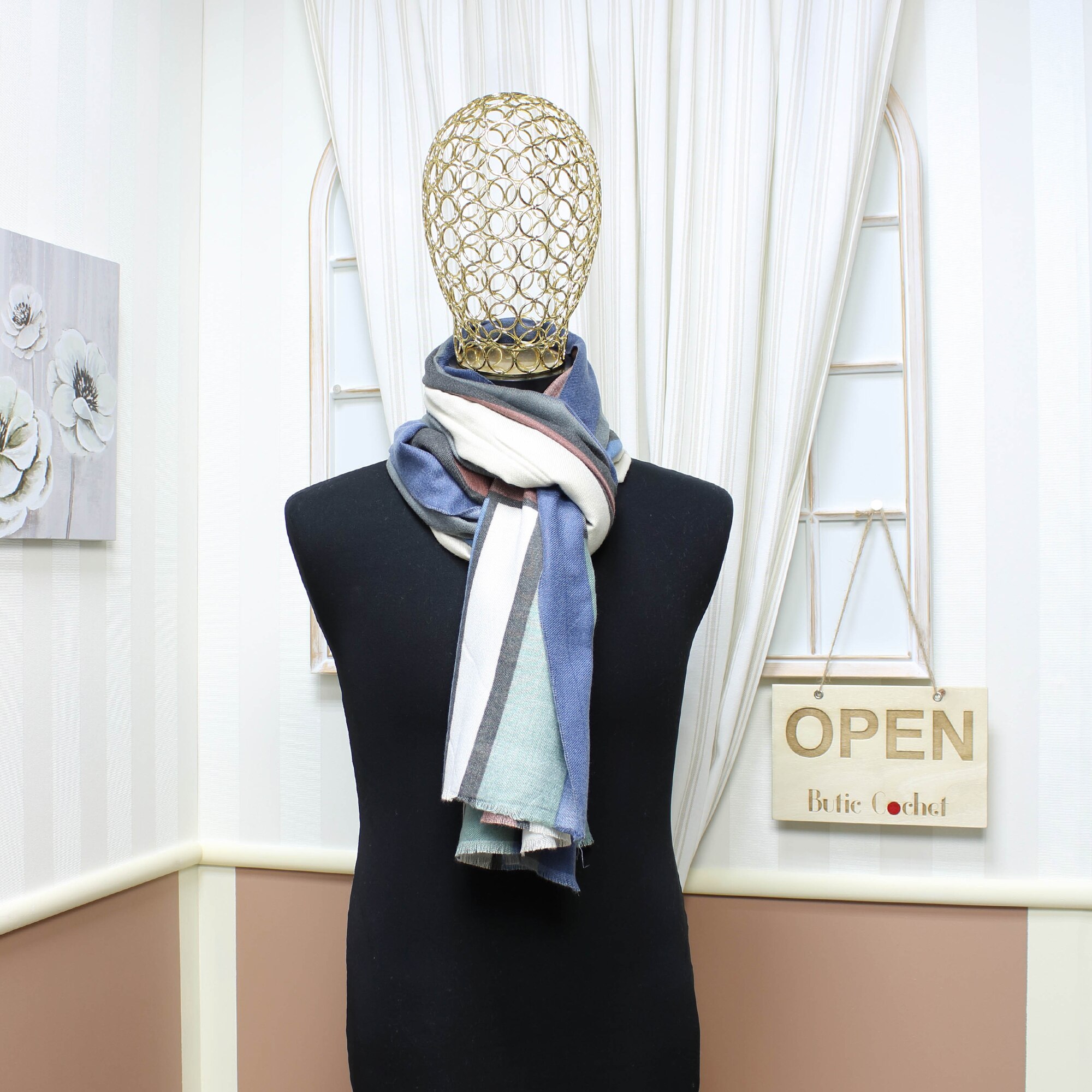 Esarfa, unisex, din 100% casmir, Multicolor, 190 x 70 cm - ES788 - eMAG.ro