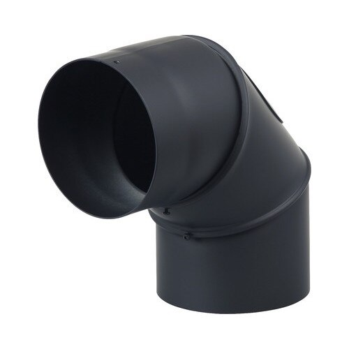 Cot otel reglabil cu usita de vizitare 90° Ø160 mm, negru - eMAG.ro