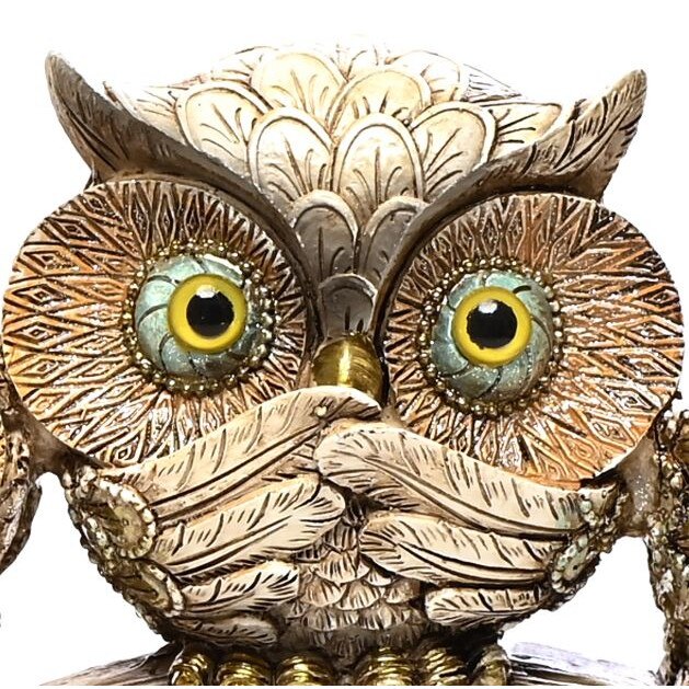 Statueta bufnitele pe creanga, realizata din rasina, 22.5 cm - eMAG.ro