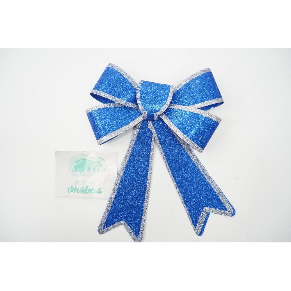 Funda pentru brad, Albastra, cu margini argintii, 13 x 18 cm, PVC ...