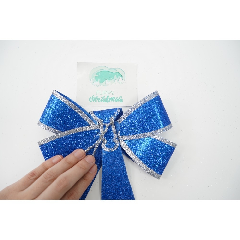 Funda pentru brad, Albastra, cu margini argintii, 13 x 18 cm, PVC ...