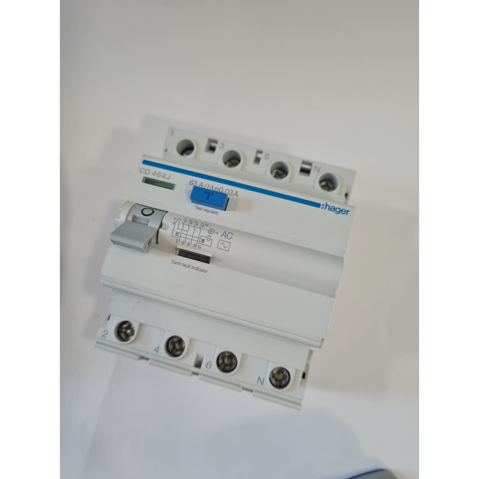 Diferential, Hager, 63A, 4P, 30MA, 6KA, Curba C, TIP AC, CD464J - eMAG.ro