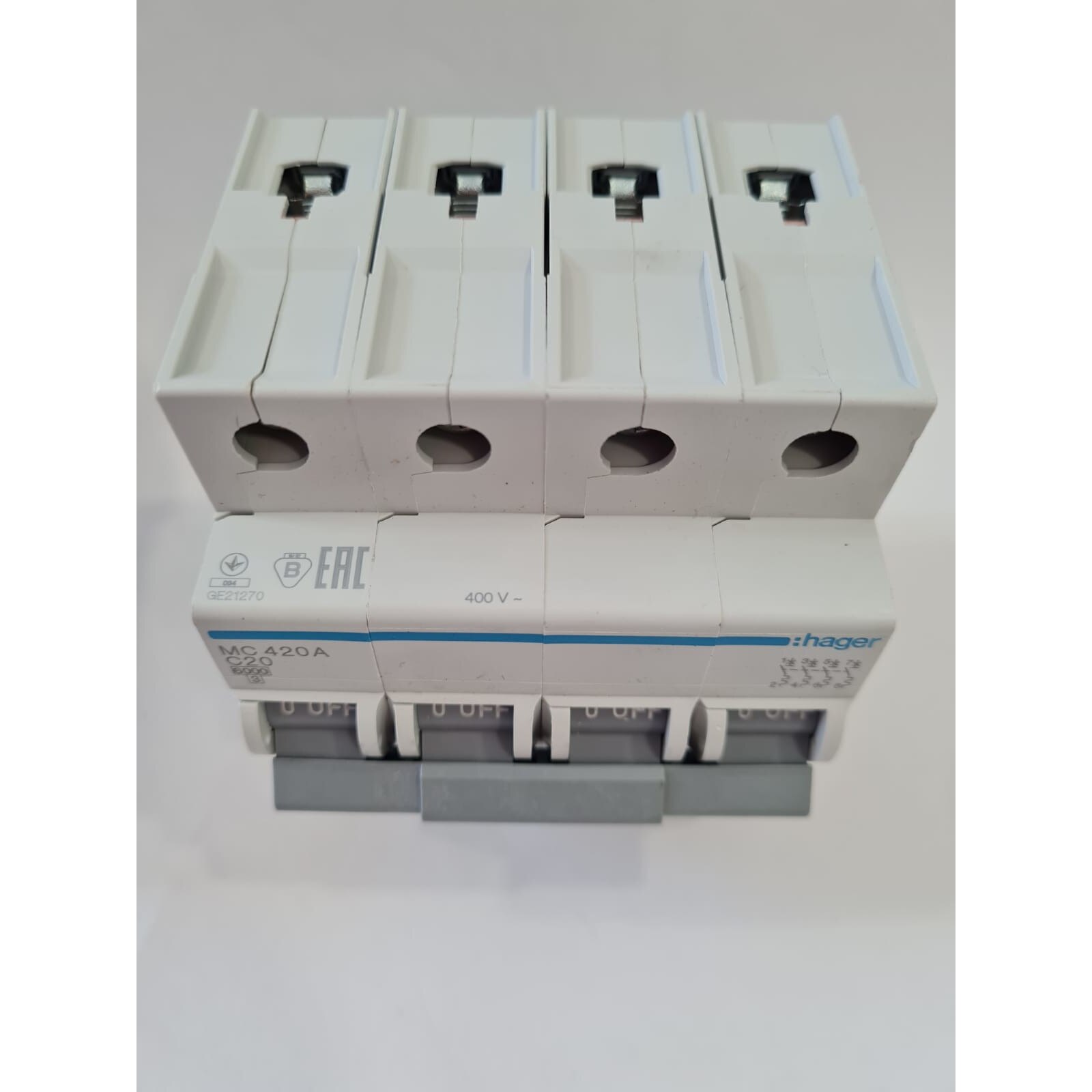 Siguranta Automata, Hager, 20A, 4P, 6KA, Curba C, MC420A - eMAG.ro