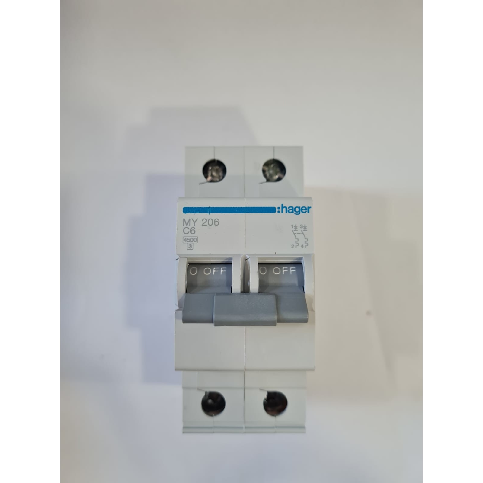 Siguranta Automata, Hager, 6A, 2P, 4.5KA, Curba C, MY206 - eMAG.ro