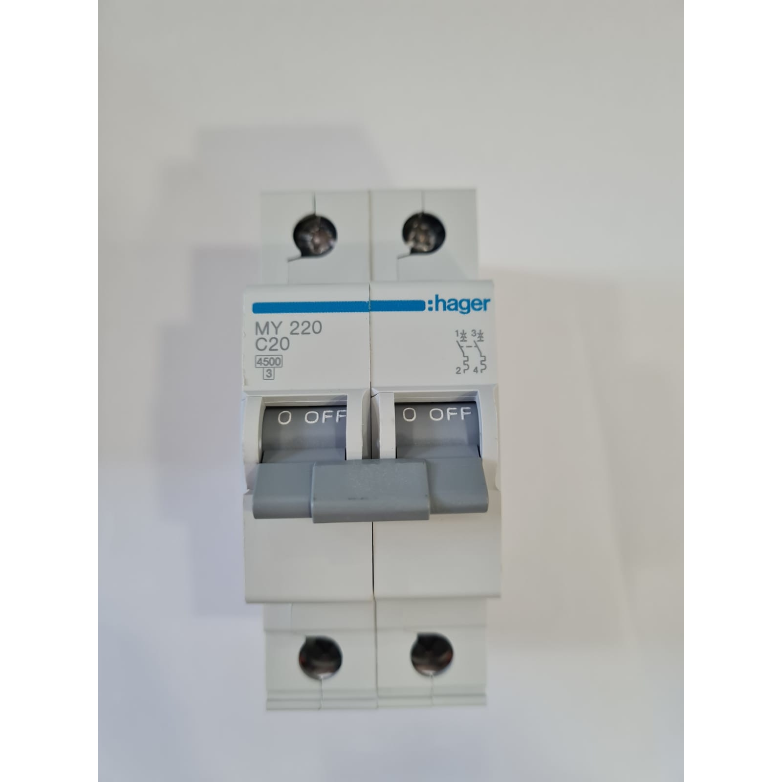 Siguranta Automata, Hager, 20A, 2P, 4.5KA, Curba C, MY220 - eMAG.ro