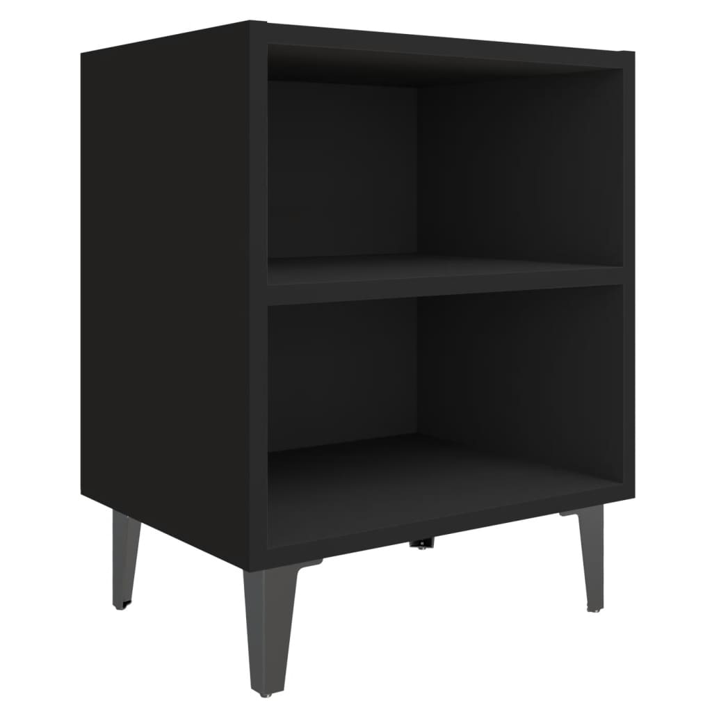 Noptiera, cu design elegant cu picioare metalice, negru, 40x30x50 cm ...