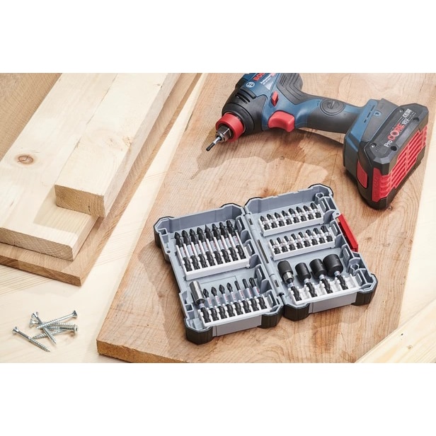 Комплект 36 аксесоара за ударен винтоверт Bosch Impact Control 2608522365, Битове, Адаптер за ...