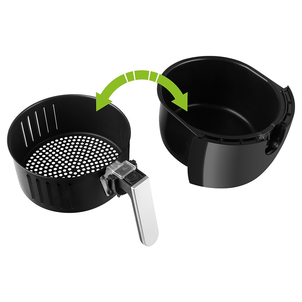 Фритюрник с горещ въздух ECG AF 3500, 1500W, 3.5L, Черен - eMAG.bg