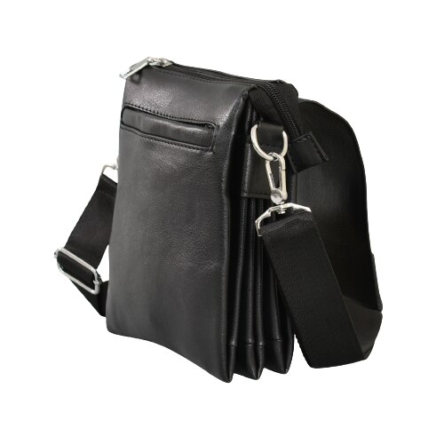 Geanta barbati, Piele ecologica, 17 x 21 x 4cm, Unisex, Neagra - eMAG.ro