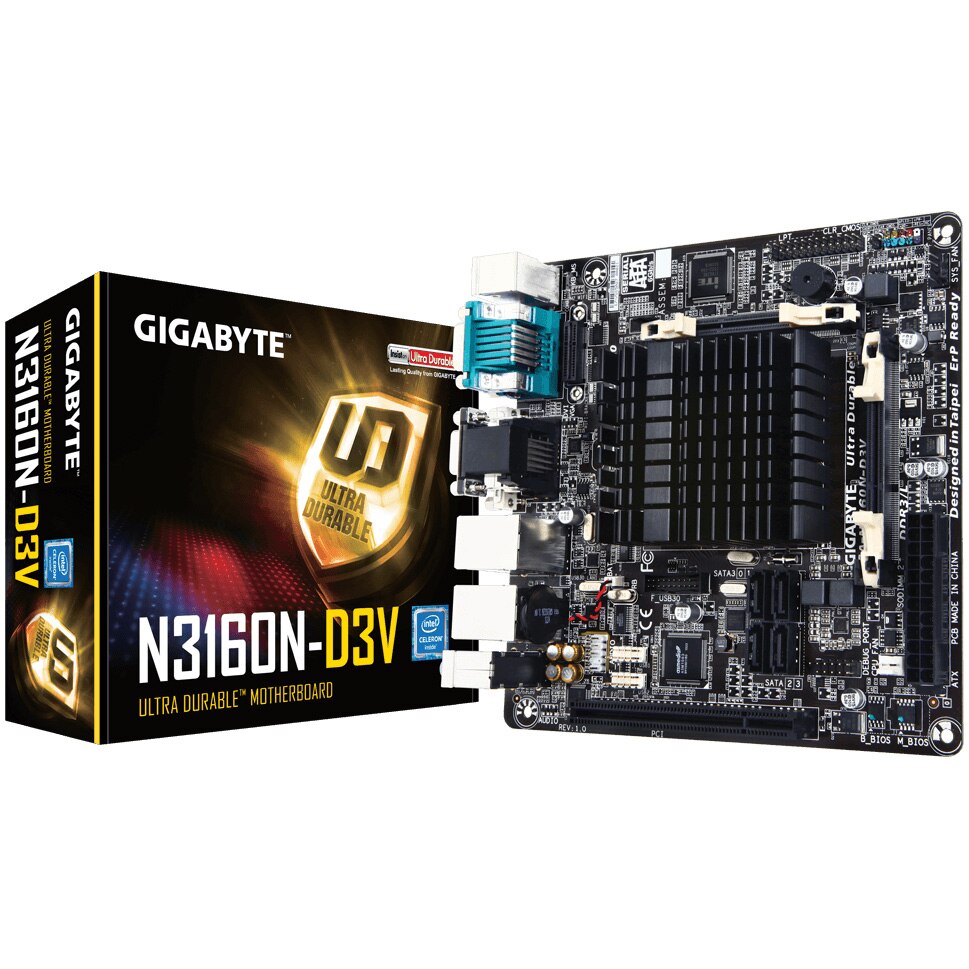 Placa de baza Gigabyte GA-N3160N-D3V, Built-in Intel® Celeron™ N3160 ...