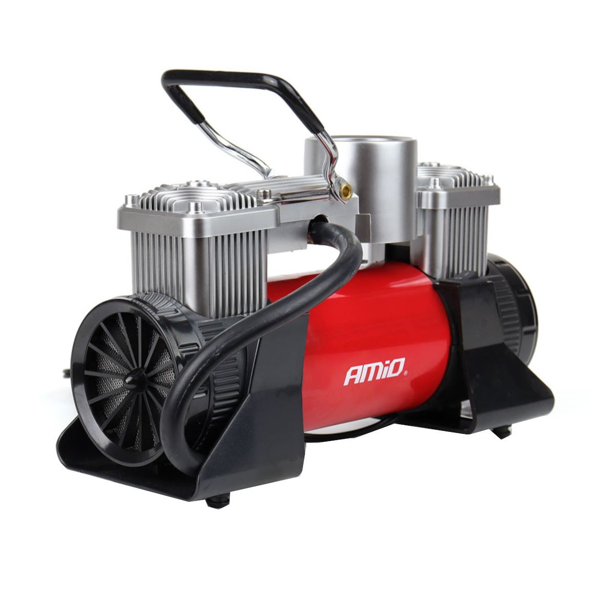 Compresor aer 12V, 10bar, 60l/min, cu lanterna si geanta, Amio 02640 ...