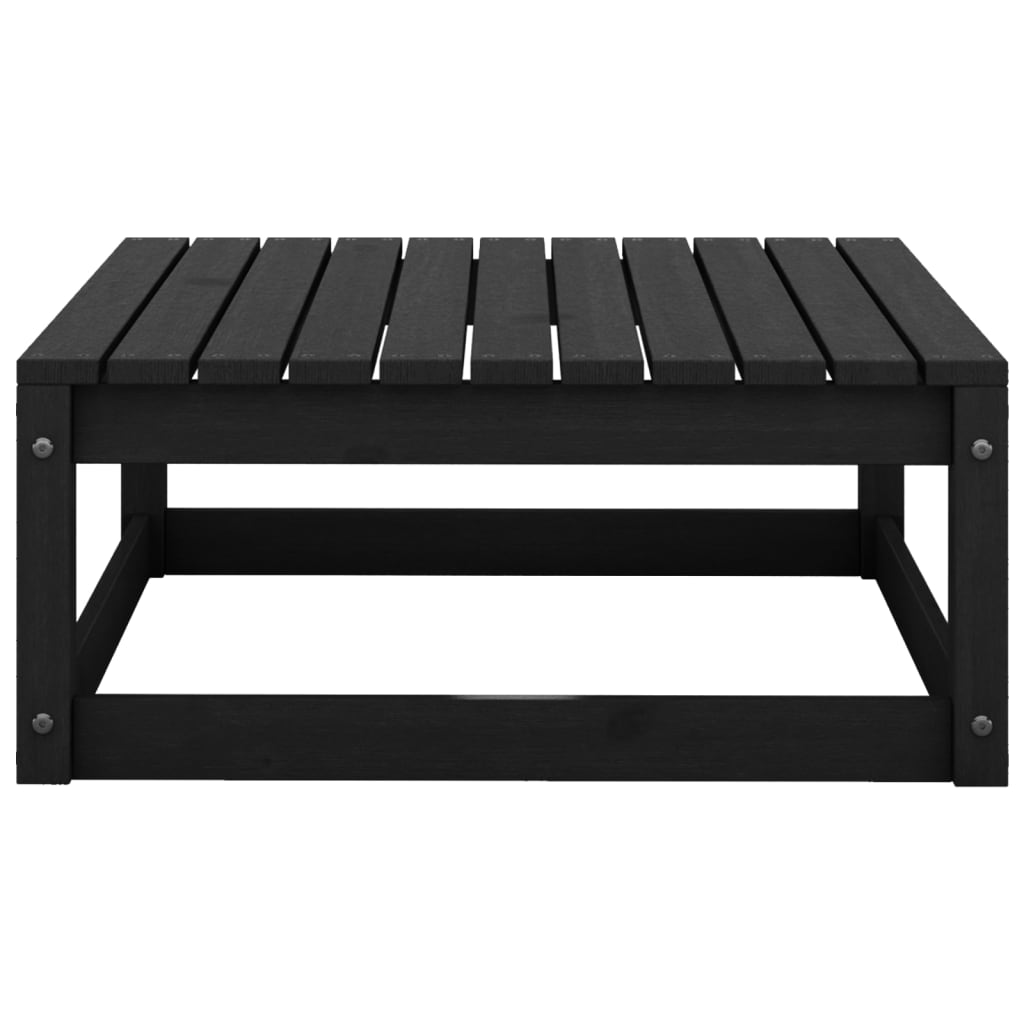 Set mobilier de gradina, 11 piese, negru, lemn masiv de pin - eMAG.ro
