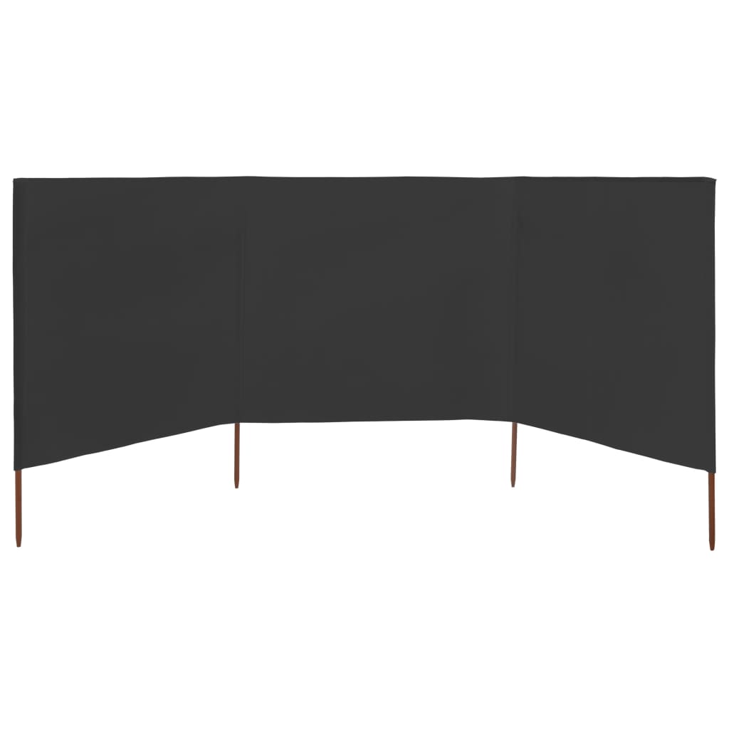 Paravan anti-vant cu 3 panouri, antracit, 400 x 160 cm, textil - eMAG.ro