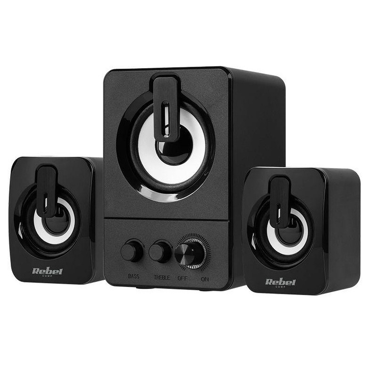 Boxe computer 2.1 Rebel CS-50, 5 W (subwoofer) 2 x 3 W (difuzoare ...