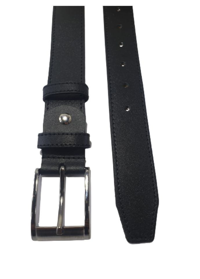 Curea de barbati piele naturala, negru, cusatura simpla M1, latime 3.5 ...