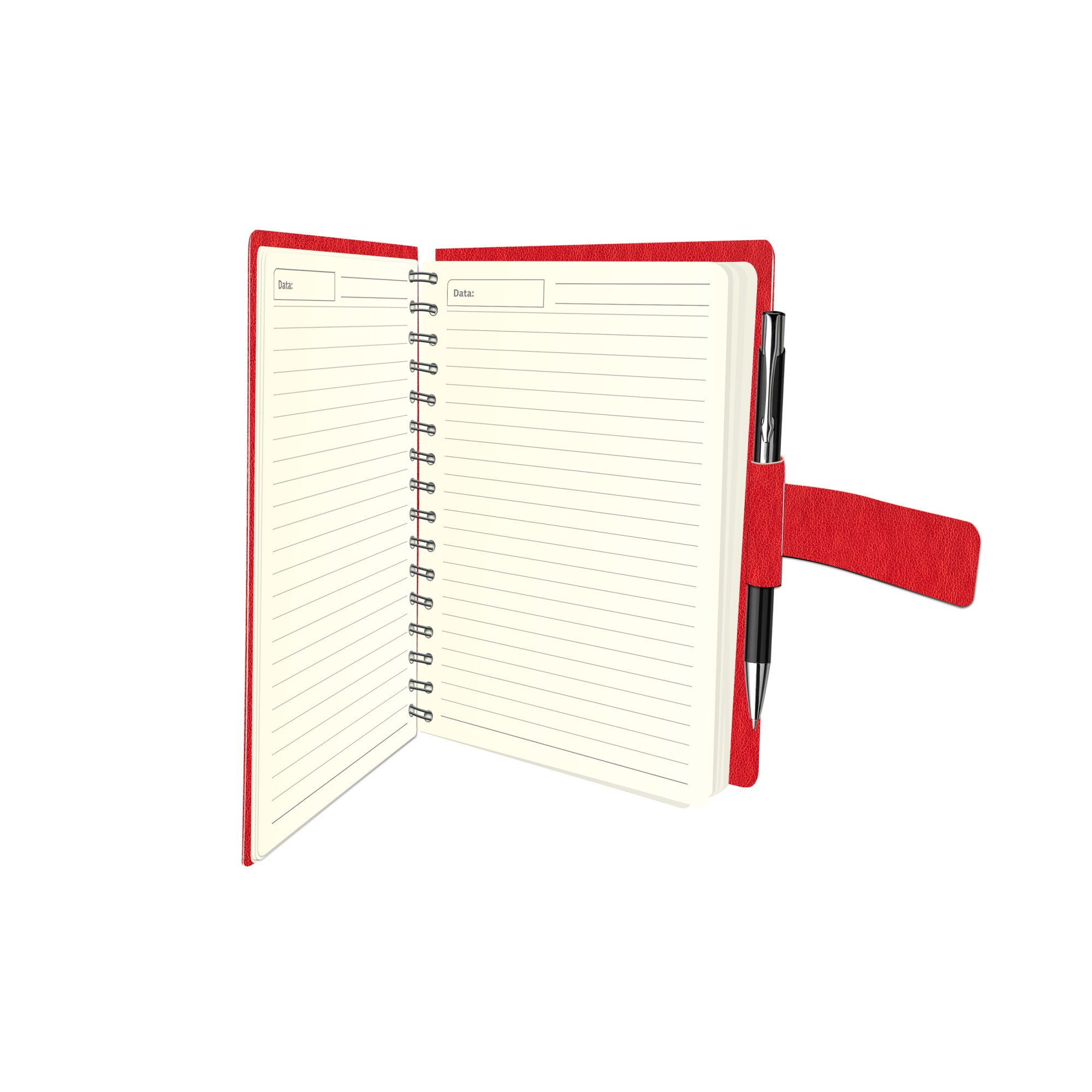 Agenda notes format A5 cu planner 2022 coperta flexibila rosie cu clapa ...