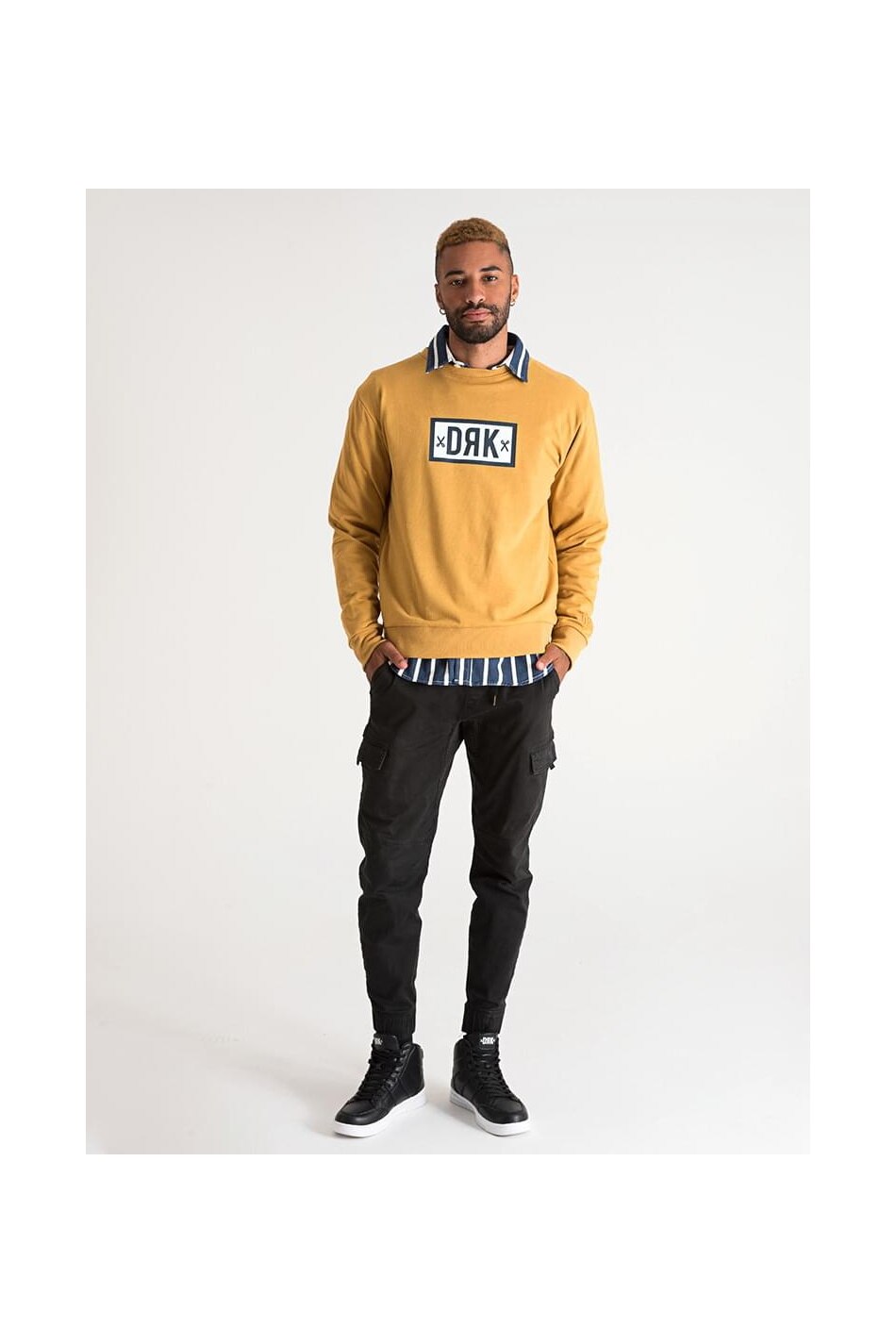 Férfi Dorko kereknyakú pulóver FRAMED LOGO CREWNECK MEN sárga L - eMAG.hu