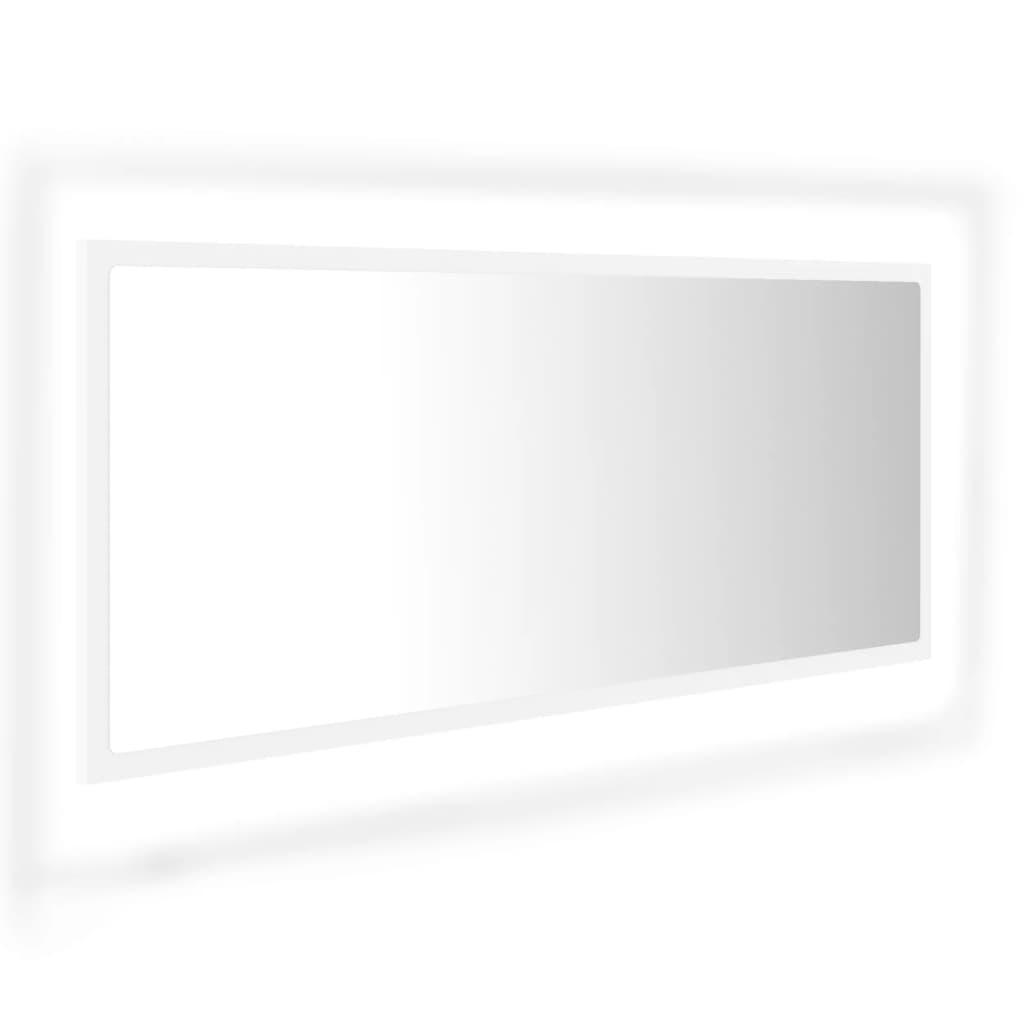 Oglinda de baie cu LED vidaXL, alb, 100x8,5x37 cm, acril, 5.72 kg - eMAG.ro