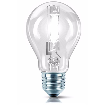 Bec halogen Philips EcoClassic30, E27, forma clasica, 140W, lumina ...