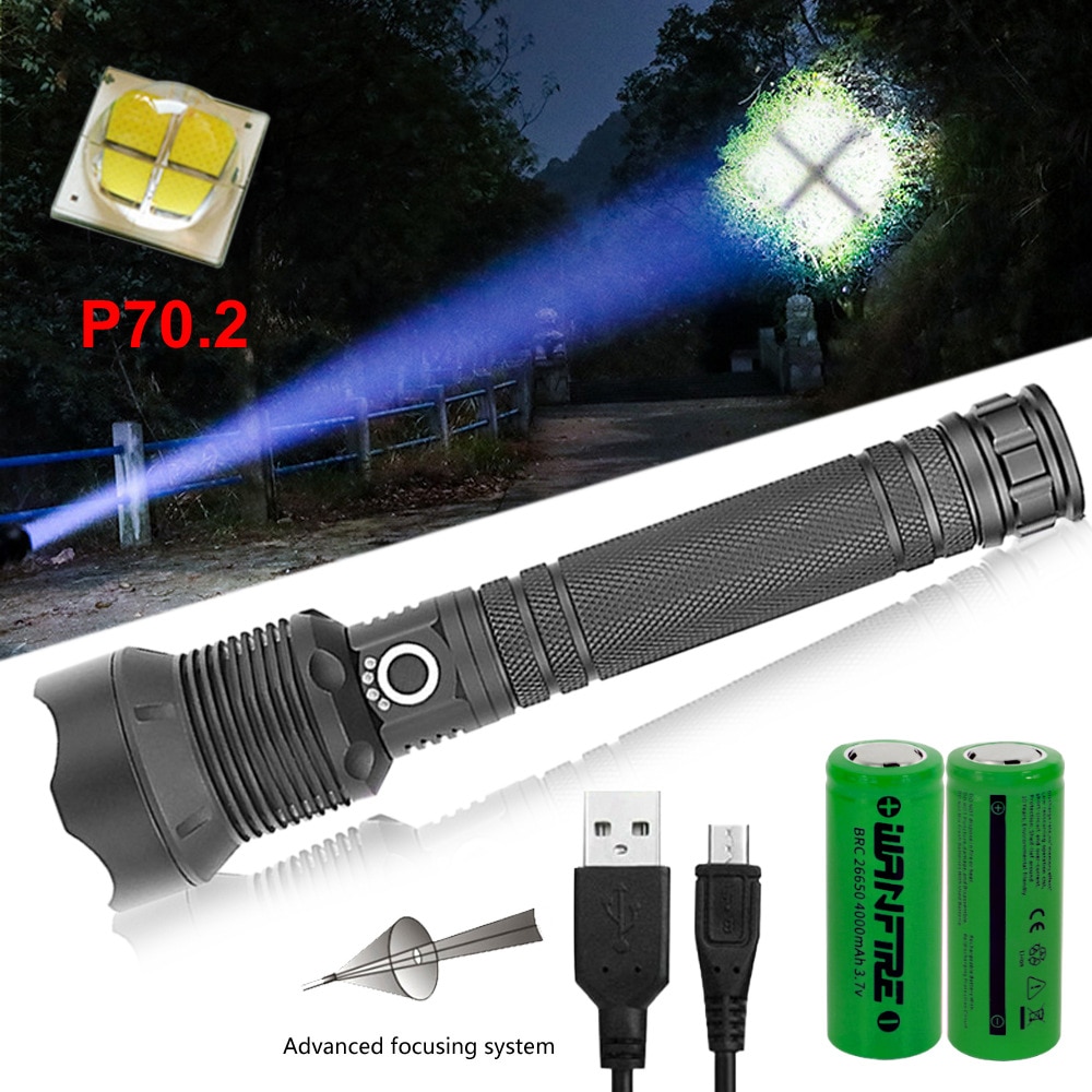 Lanterna profesionala cu LED, BOMSTOM, din aluminiu, sursa XHP70.2 ...