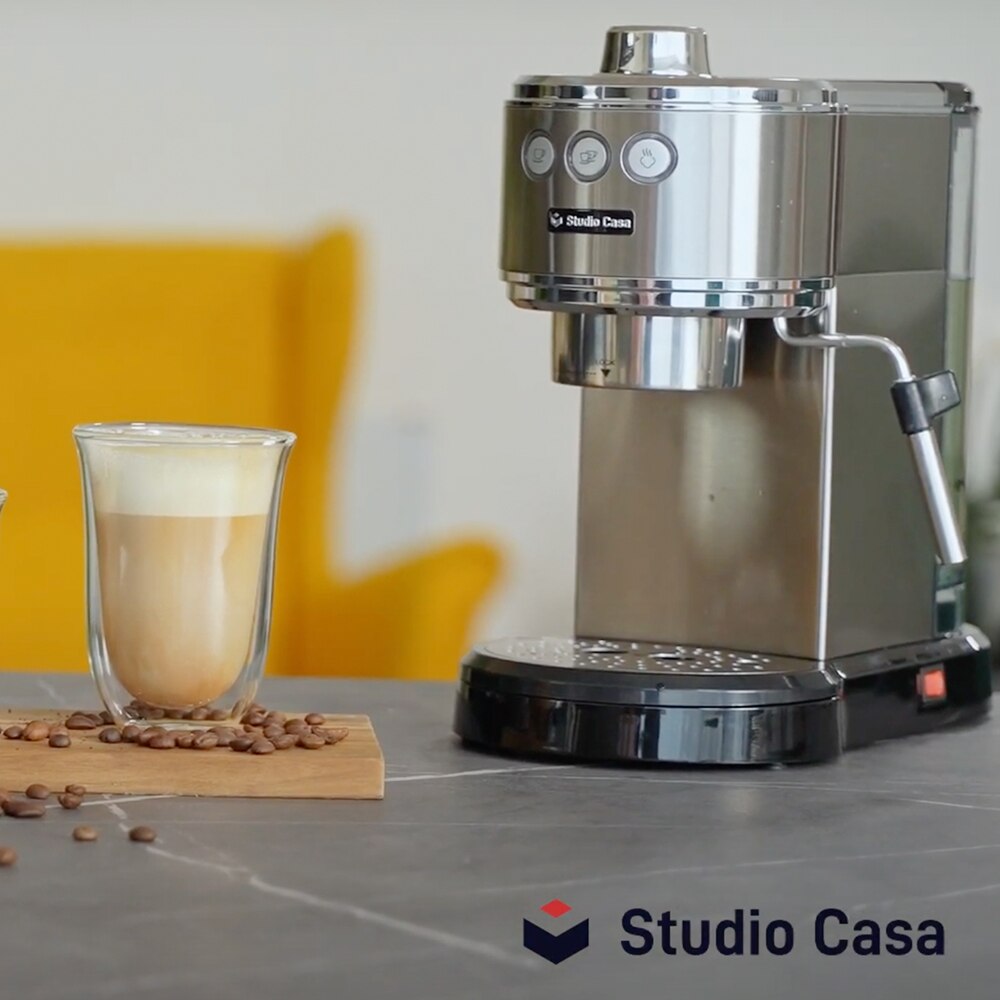 Espressor manual cu pompa Studio Casa Senso SC2132, design slim, 15 bar ...