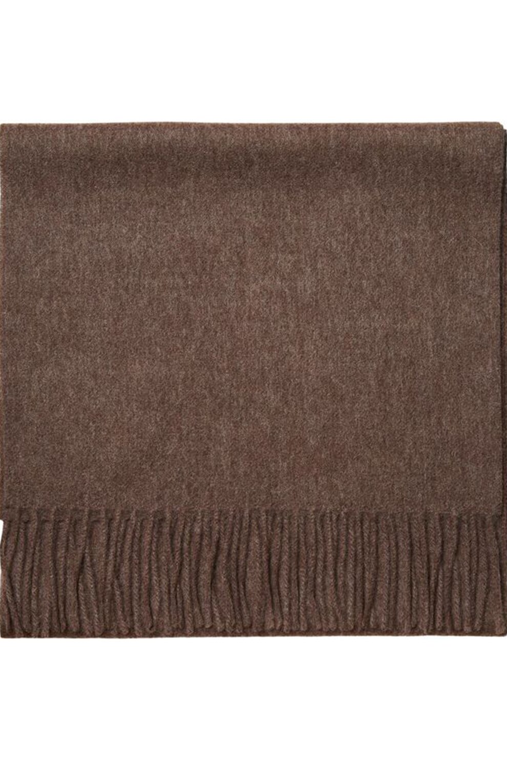Selected Homme, Fular din lana cu franjuri, maro melange - eMAG.ro