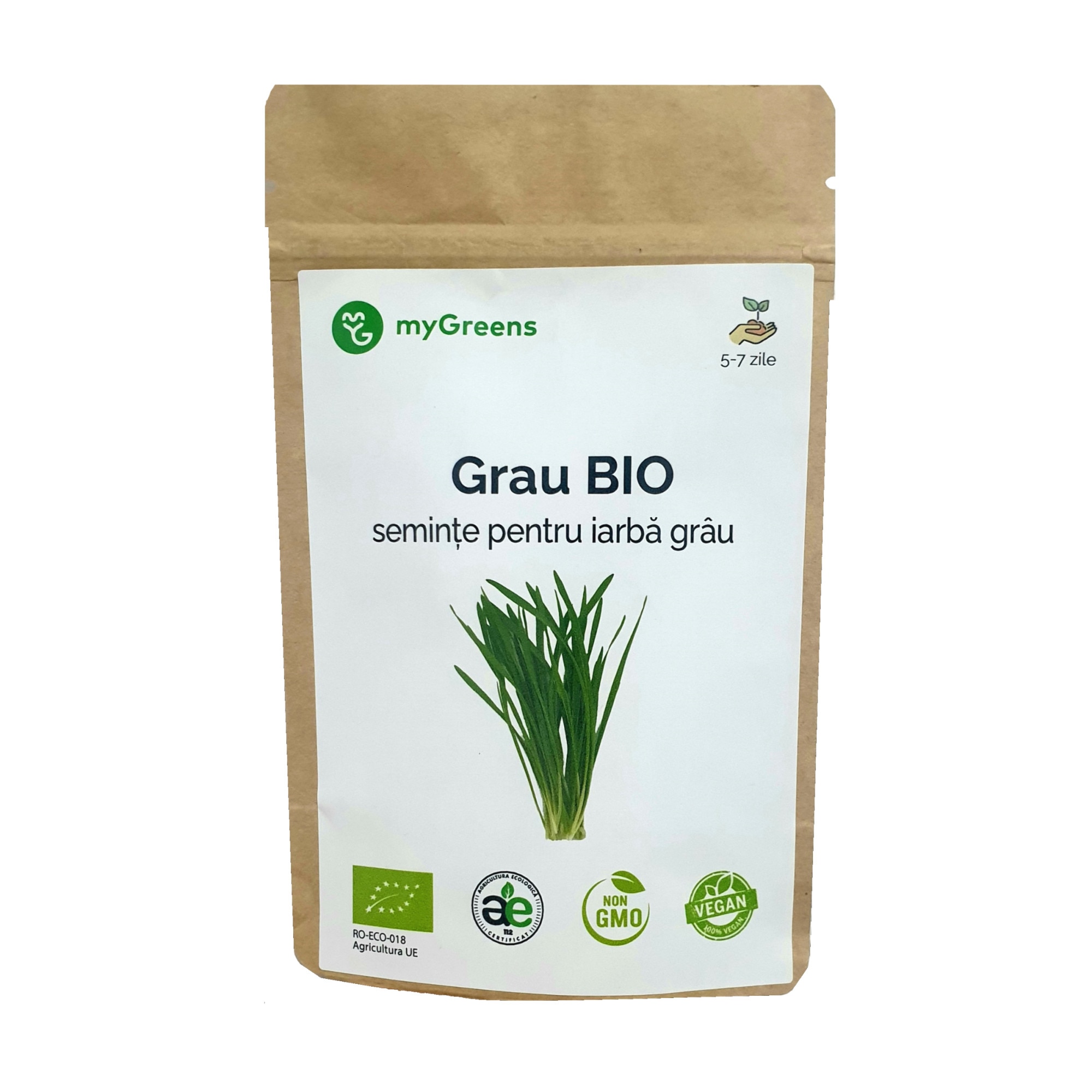 Seminte iarba de grau BIO, myGreens, vegan, 100 g - eMAG.ro