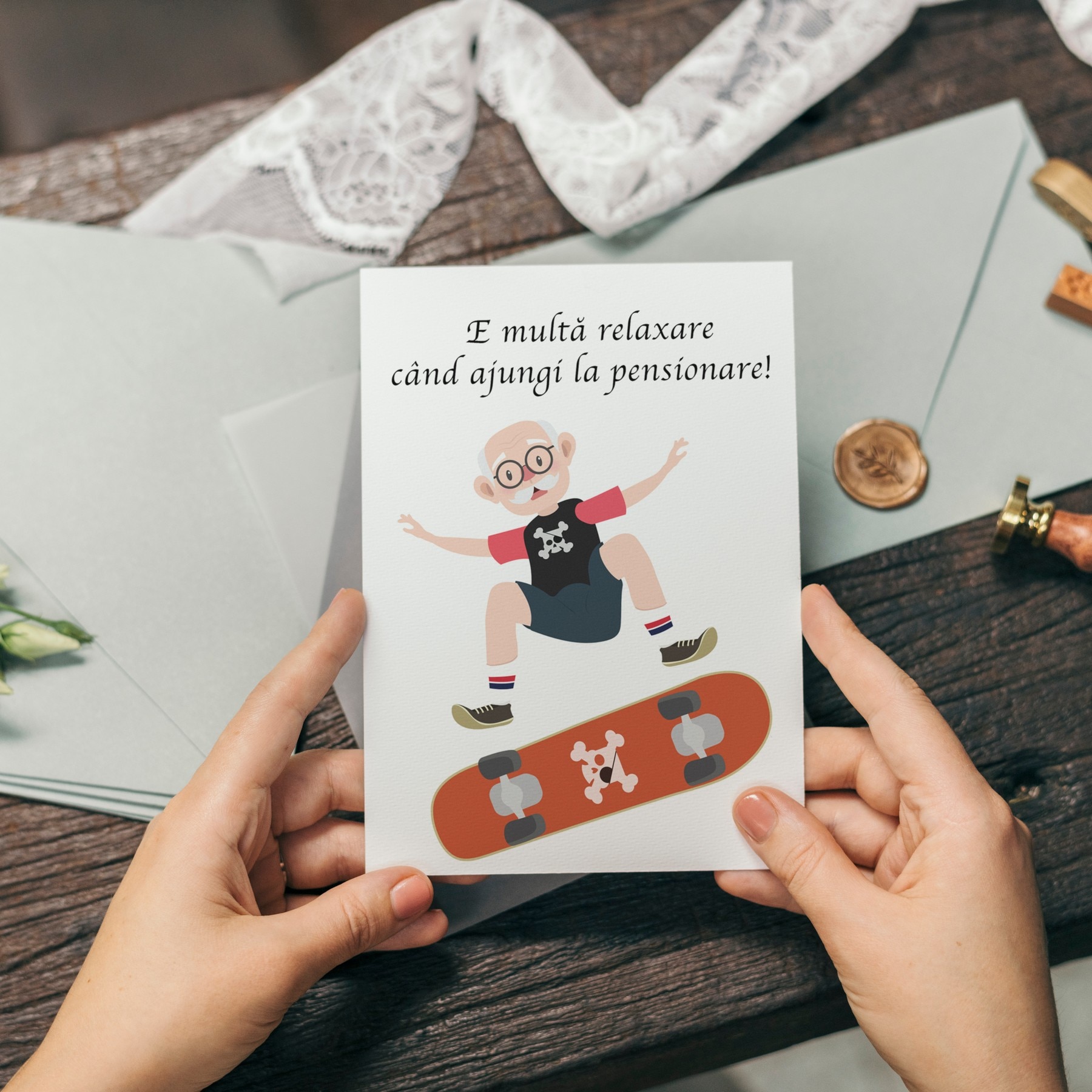 Felicitare 100% reciclata cu plic, hartie texturata premium ...