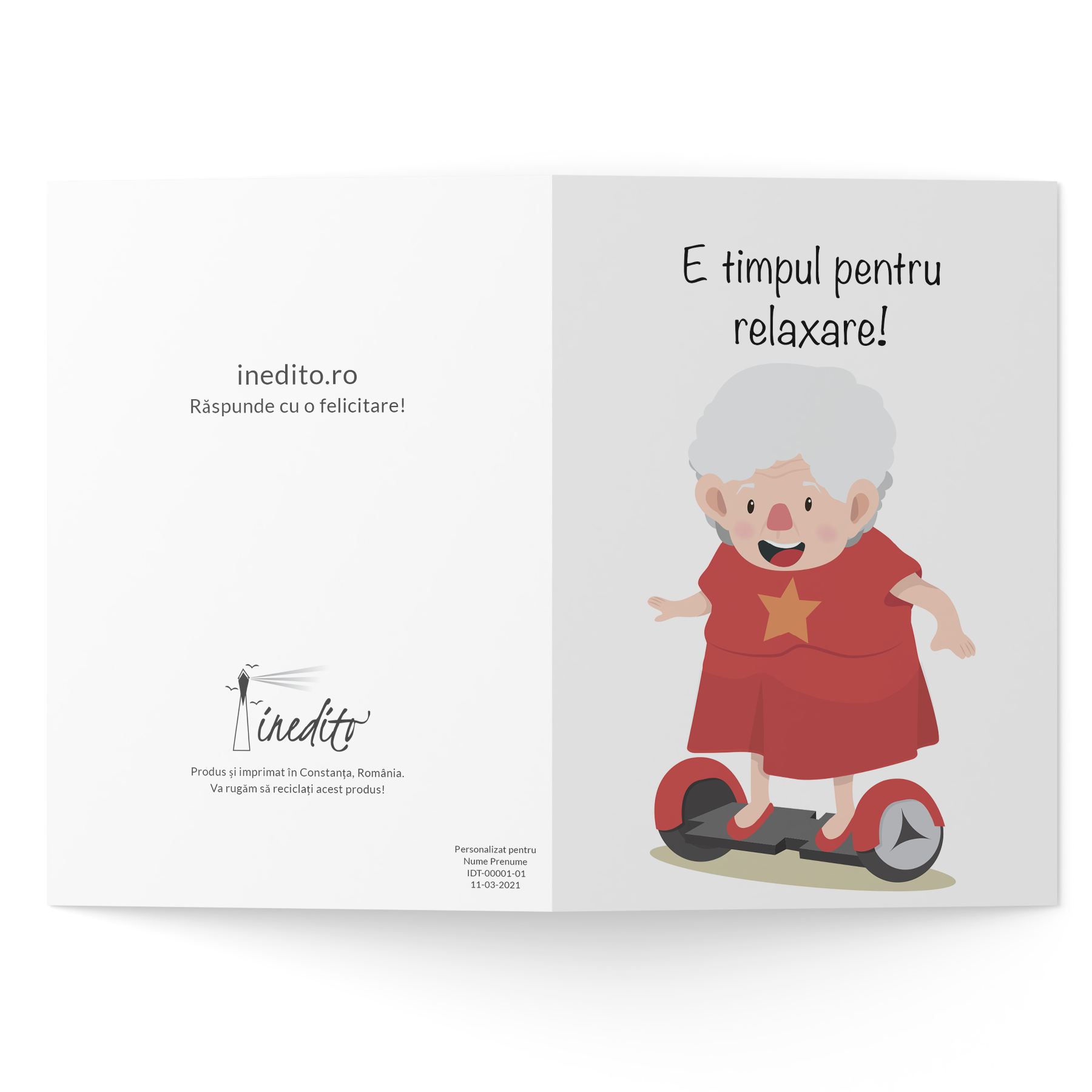 Felicitare 100% reciclata cu plic, hartie texturata premium ...