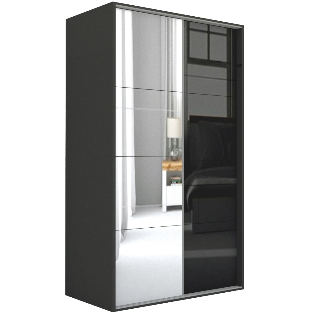 Dressing Genarom LEX D, Oglinda / Negru Lucios, 171 x 240 x 66 cm - eMAG.ro