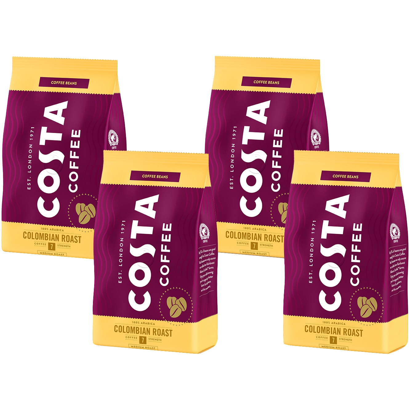 Pachet cafea boabe Costa Coffee Colombia, 4 x 500 g - eMAG.ro