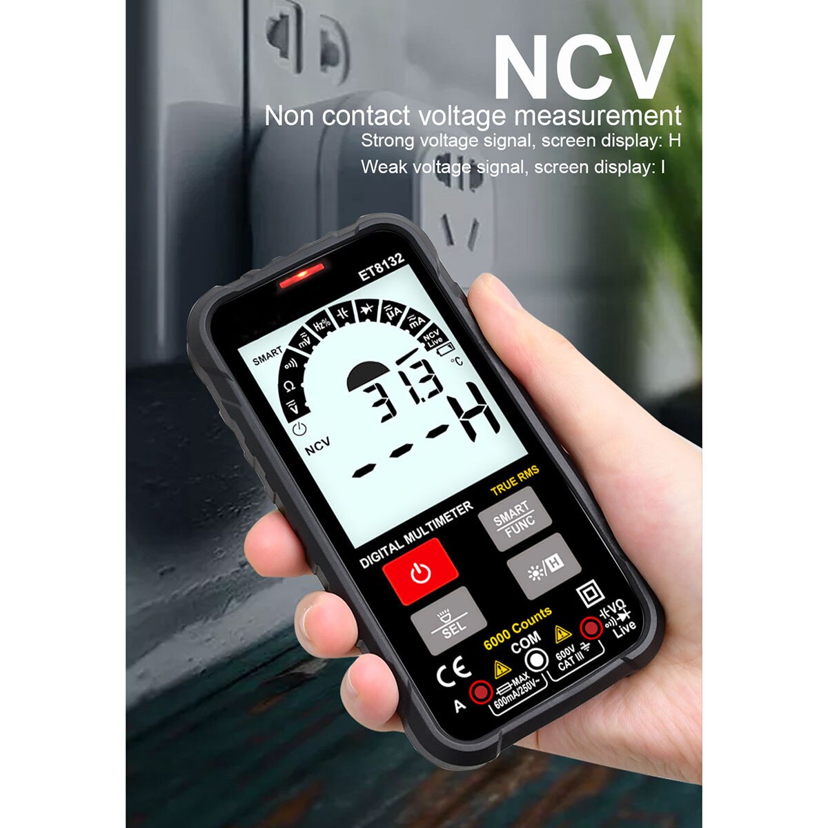 Multimetru tensiune BOMSTOM, Digital, Automat, ET8132, Negru - eMAG.ro