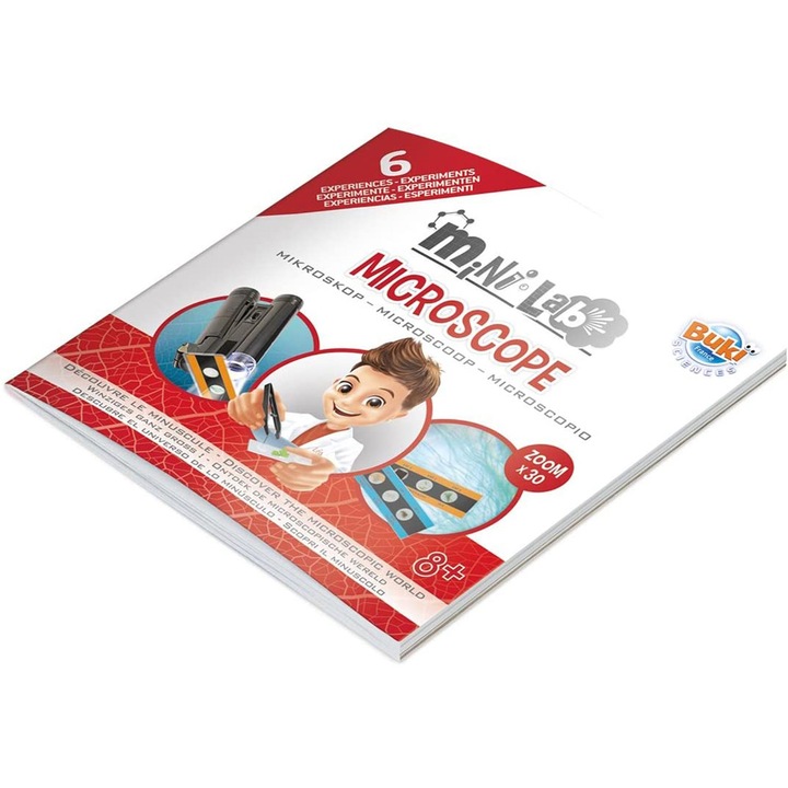 Set educational Buki Science Mini Lab, Microscop x30 marire, 25 cm ...