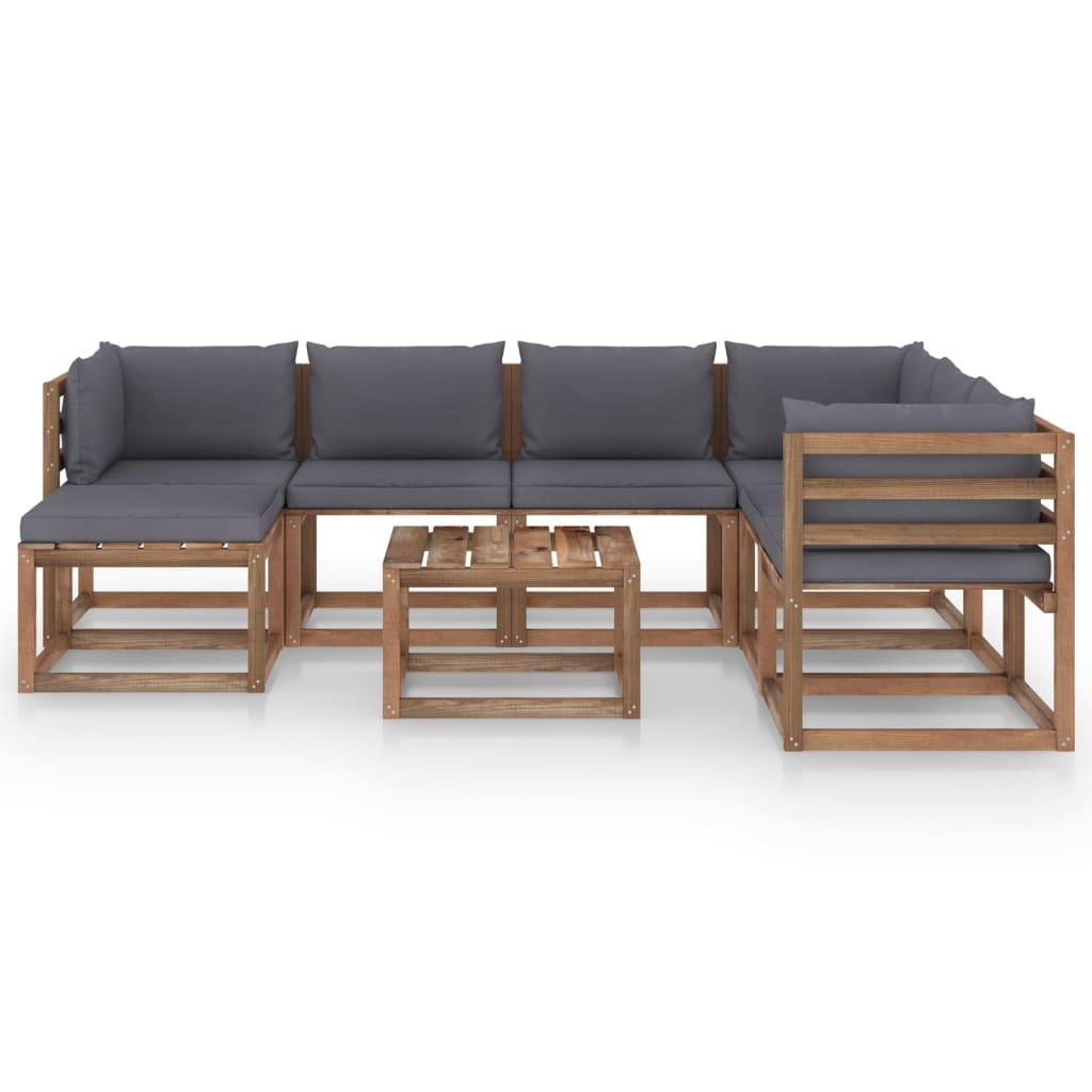 Set mobilier de gradina cu perne antracit, 8 piese - eMAG.ro