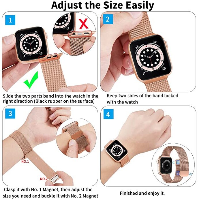 Curea pentru Apple Watch, Metalica Milanese Loop, Compatibila cu Apple ...