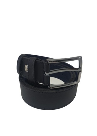 Curea de barbati piele naturala, negru mat, cu cusatura simpla, latime ...