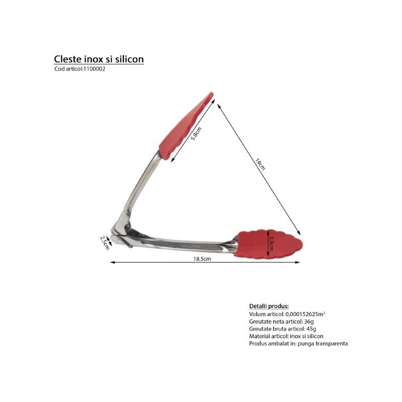 Cleste inox si silicon, AZHOME - eMAG.ro