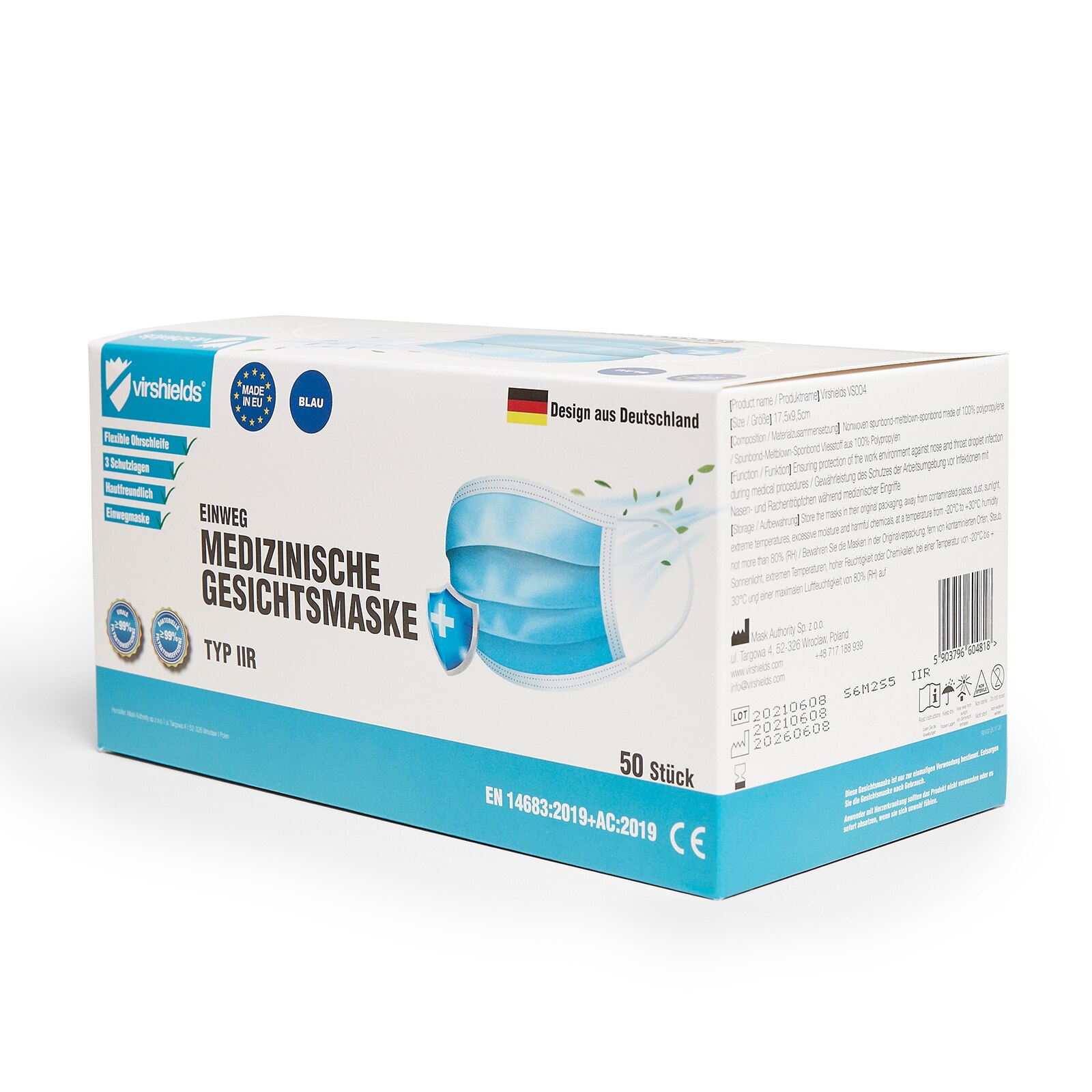 Set de 50 de masti medicale in 3 straturi, cu elastic, clasa 1, tip II ...