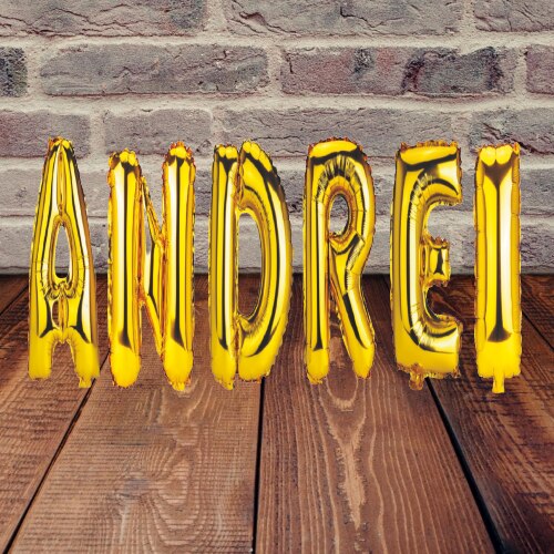 Set Baloane Litere Nume Andrei, Auriu, 40Cm - eMAG.ro