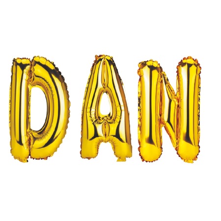Комплект балони Dan Name Letter, златен, 40 см - eMAG.bg