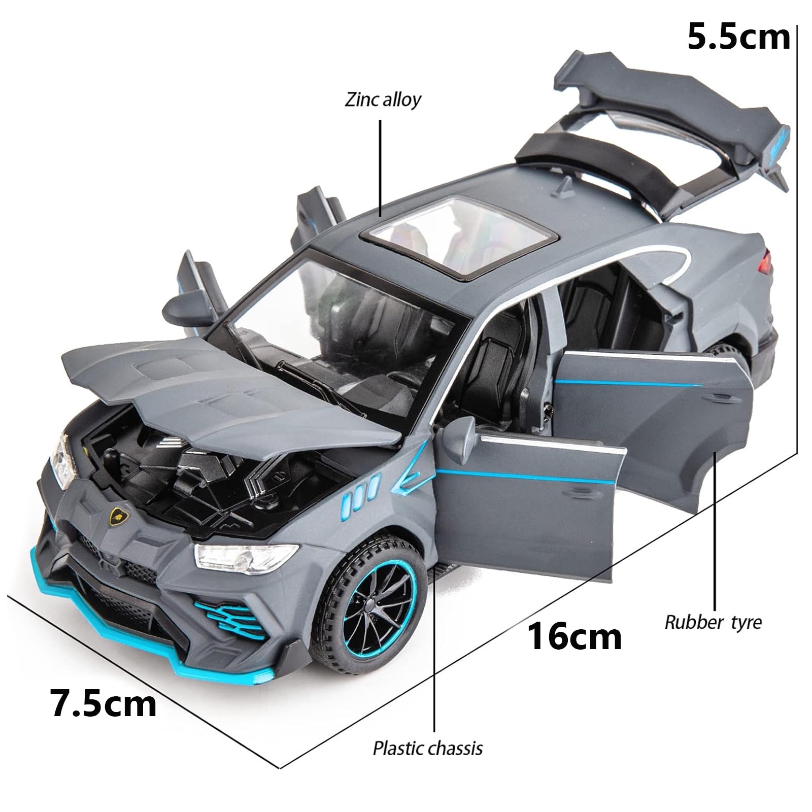 Masina metalica Lamborghini, zggzerg, cu lumini si sunete, usi mobile ...