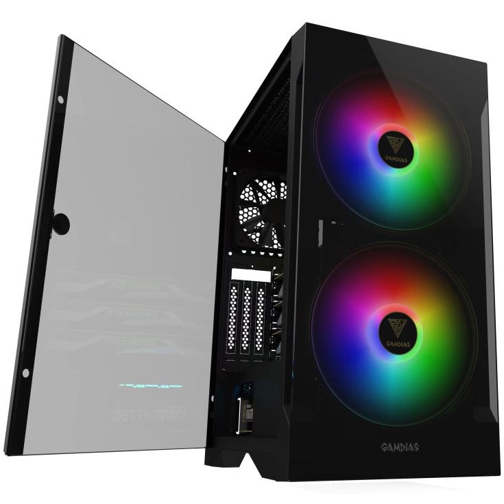 Carcasa Gamdias Apollo E2 Elite, Mid-Tower, fara sursa, ATX, Black ...