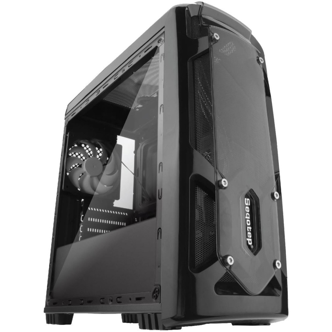 Carcasa Segotep Polar Light, Mini Tower, fara sursa, mATX, Black - eMAG.ro