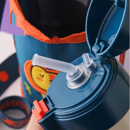 Termos Copii Cu Husa, Pai si Cana, BeddyBear, Leu, 600 ml, Alb - eMAG.ro