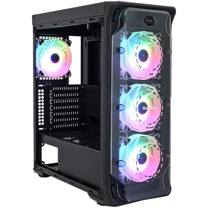 Segotep LUX II Számítógépház, Mid Tower, ATX, Táp nélkül, Fekete - eMAG.hu