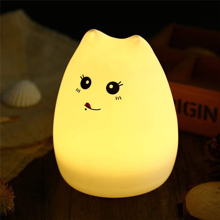 Lampa de veghe portabila, Kosiil®, touch-control, Model pisica cat, Cu ...