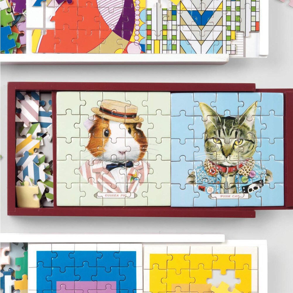 Комплект дървени пъзели Chippo Galison Animal 5355484 2-68, 6 ...