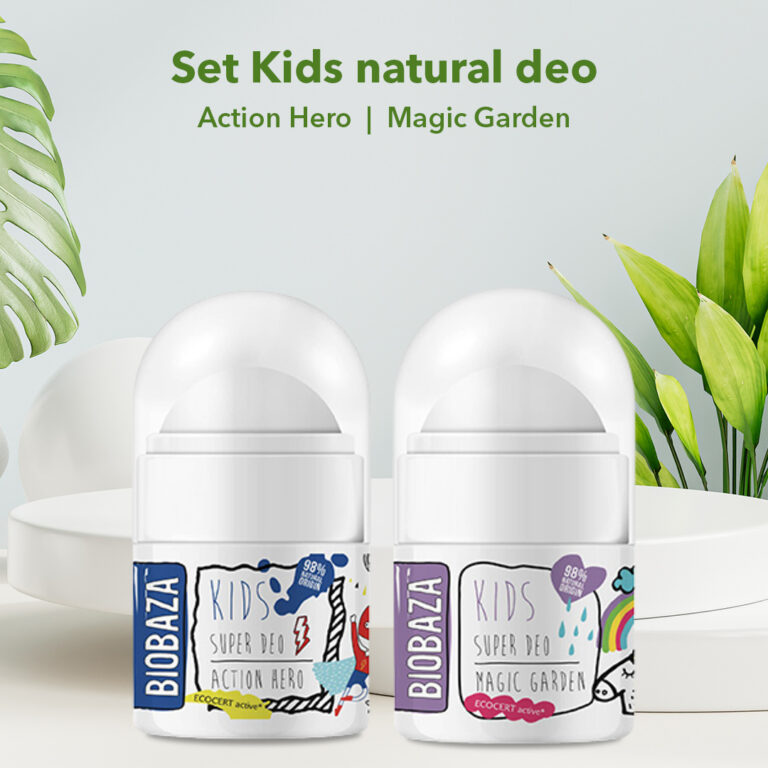 Set deodorant Biobaza, Kids natural: Action Hero, Magic Garden, 4x30 ml ...
