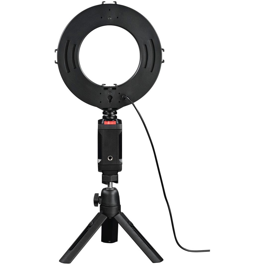Кръгла лампа Hama SpotLight 67, Ring Light 17cm, Мини трипод - eMAG.bg